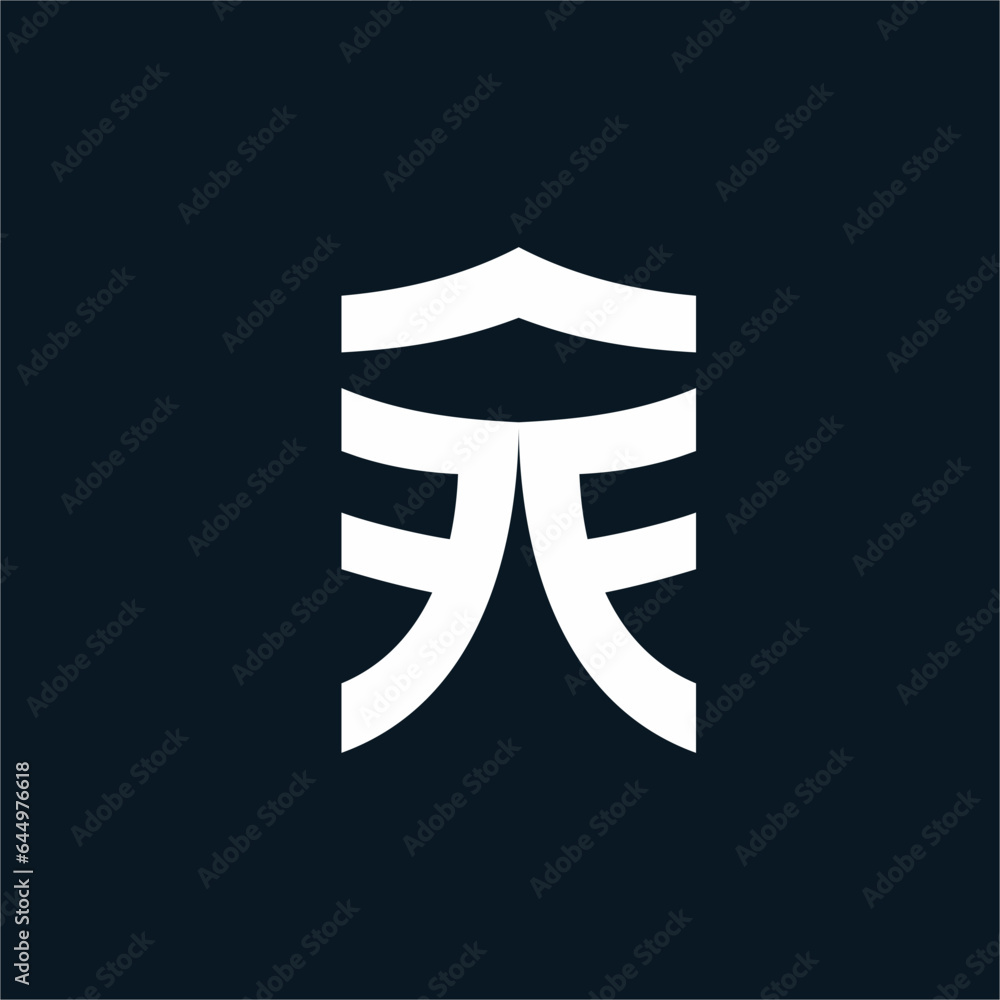 FF letter logo design with Chinese writing style. Stock Vector | Adobe ...