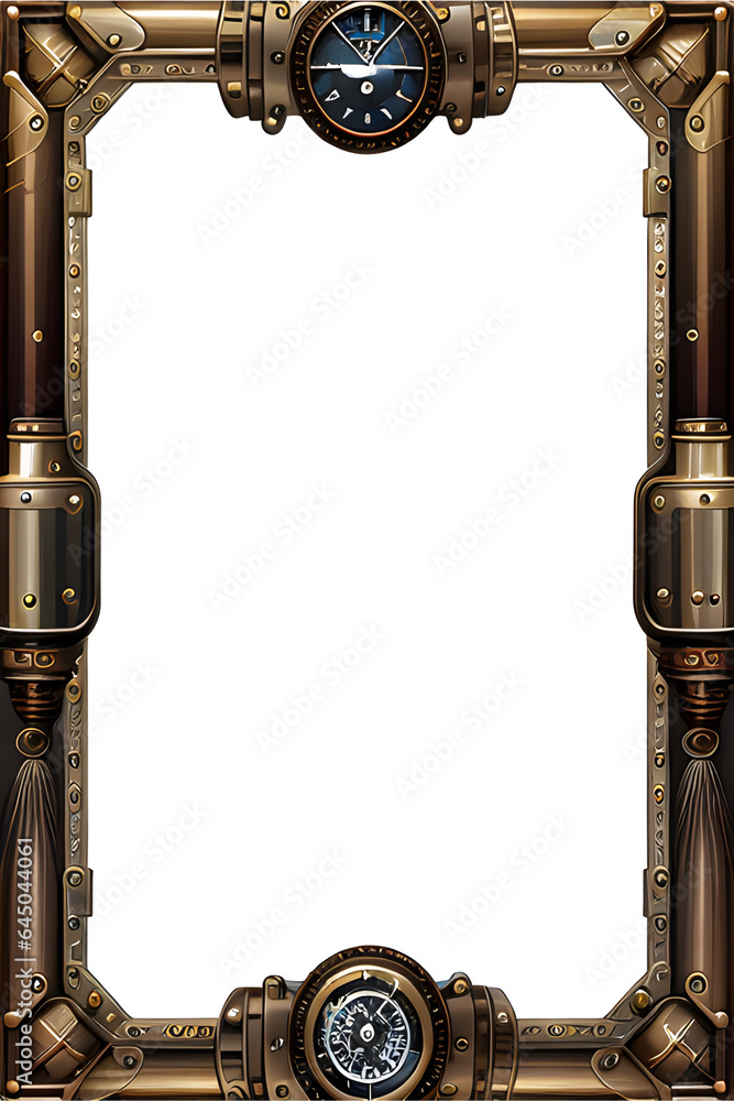 Ilustración de Stock Steam Punk Border Frame Transparent Background PNG ...