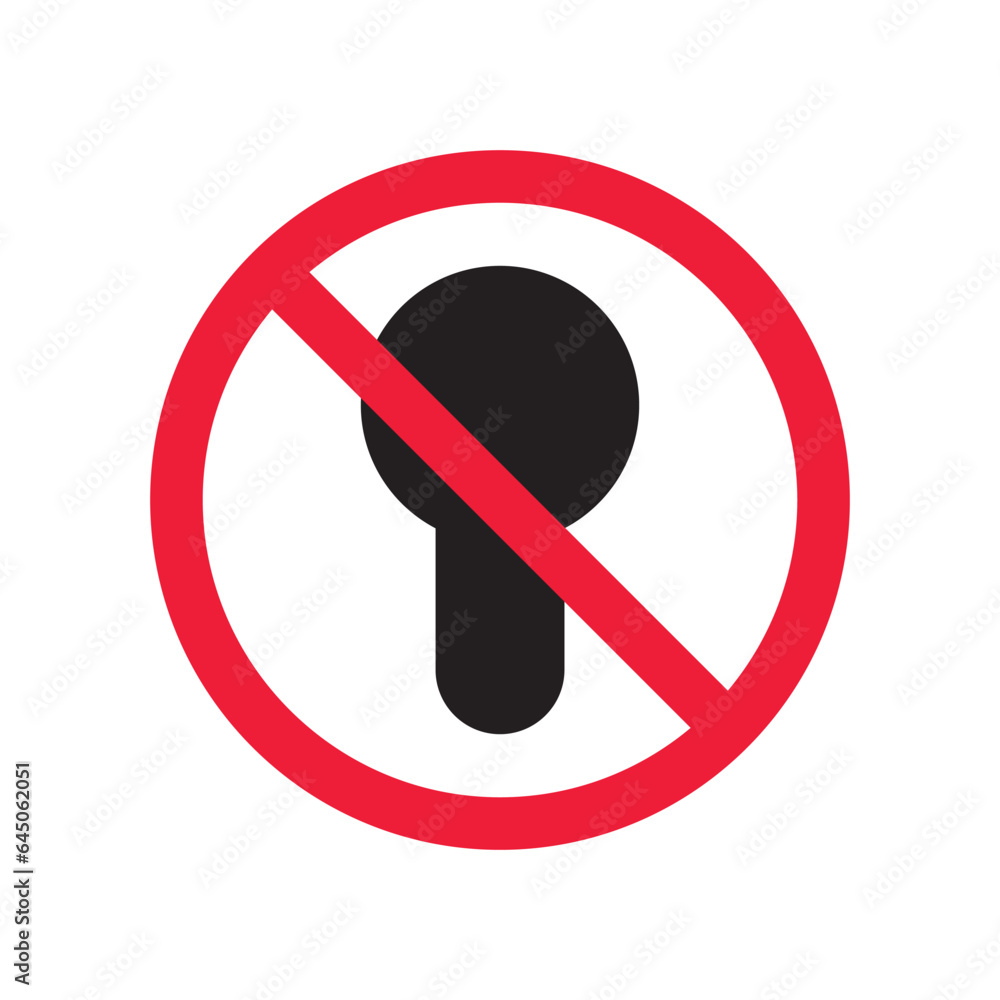 Forbidden lock icon. Do not lock vector sign. Prohibited lock vector ...