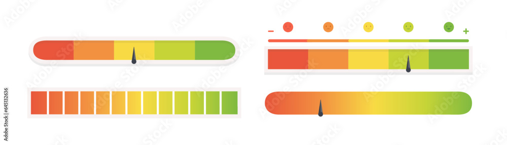 Customer satisfaction level meter. Colored speedometer set. Good and ...