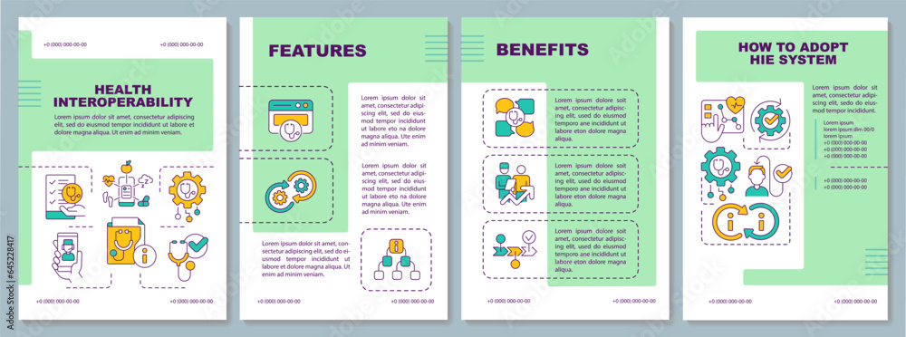 Green health interoperability resources brochure template, leaflet ...