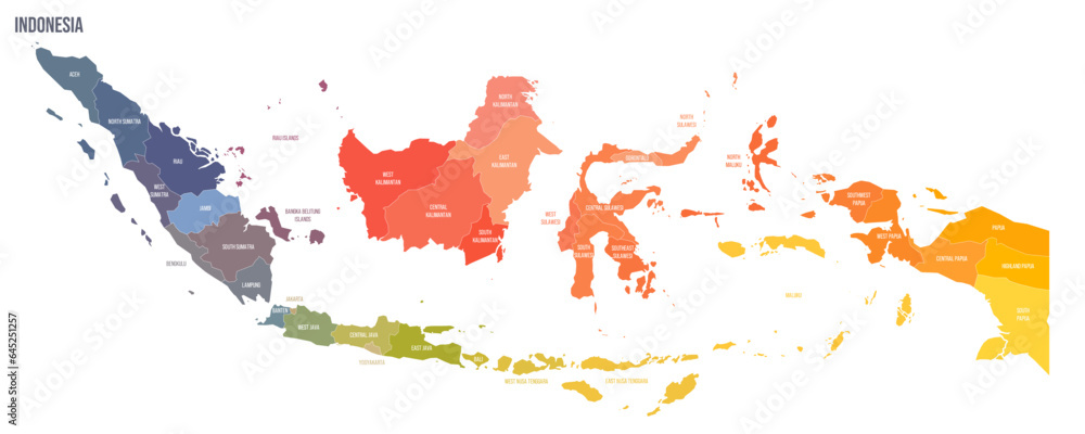 Indonesia political map of administrative divisions - provinces and ...