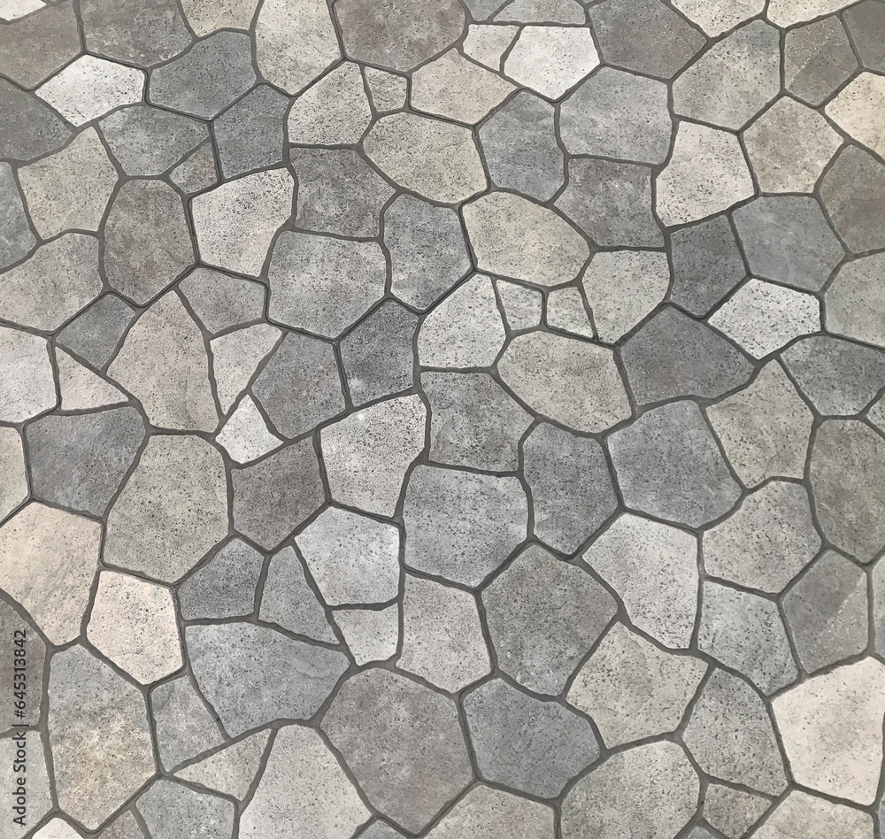 Seamless flagstone outdoor paving textures, cobblestone cut flat in ...