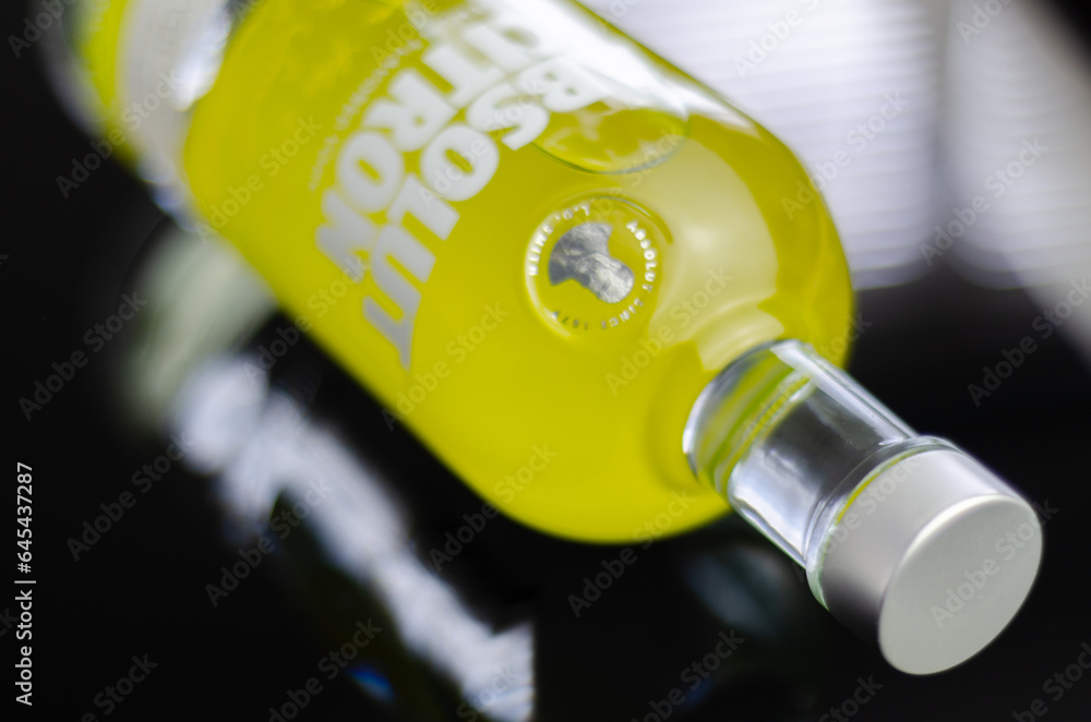 LONDON, UK - 07 SEPTEMBER 2023 Absolut Vodka Citron is a swedish ...