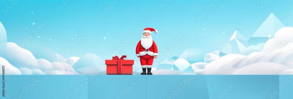 Santa's Magical Wonderland. A Charming Panoramic Illustration Featuring ...