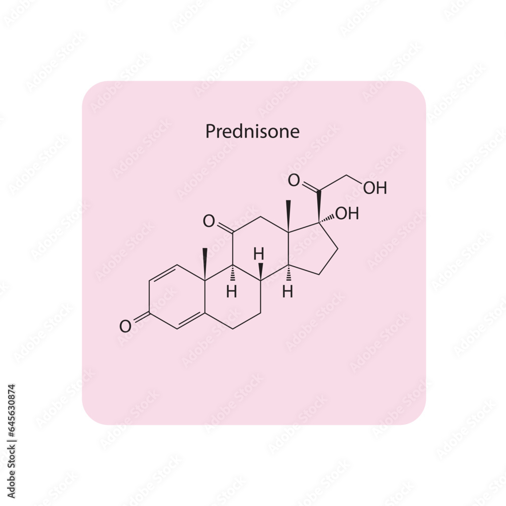Prednisone Synthetic Corticosteroid used as an anti-inflammatory and ...
