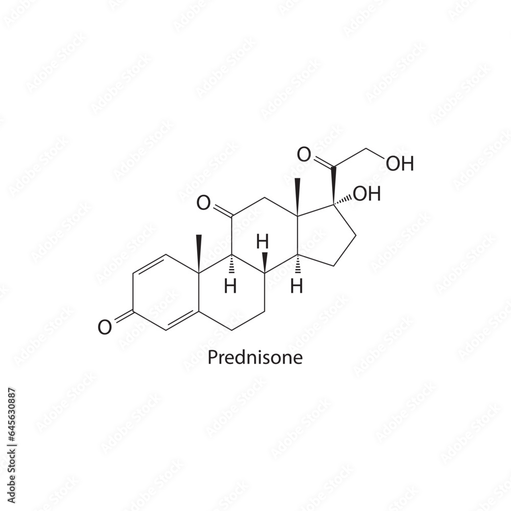 Prednisone Synthetic Corticosteroid used as an anti-inflammatory and ...