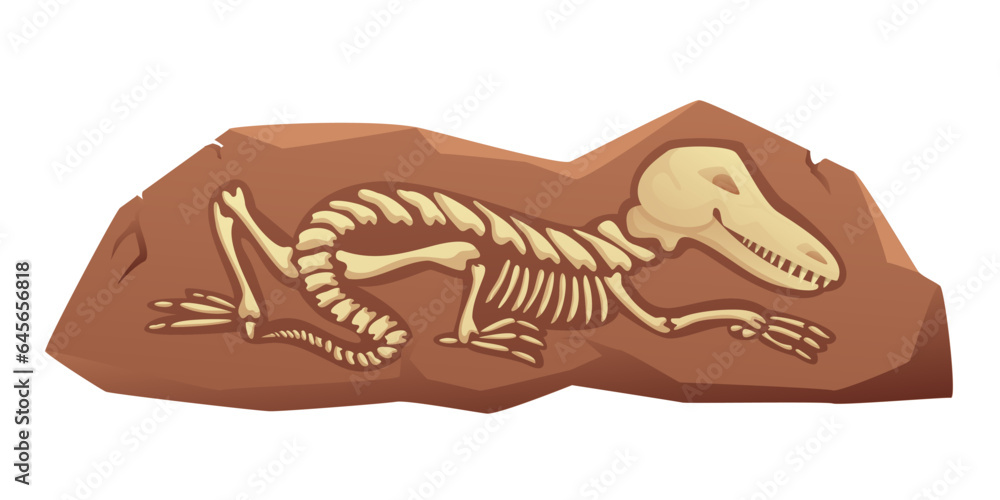 Stock-Vektorgrafik „Dinosaur fossil vector illustration. Cartoon ...