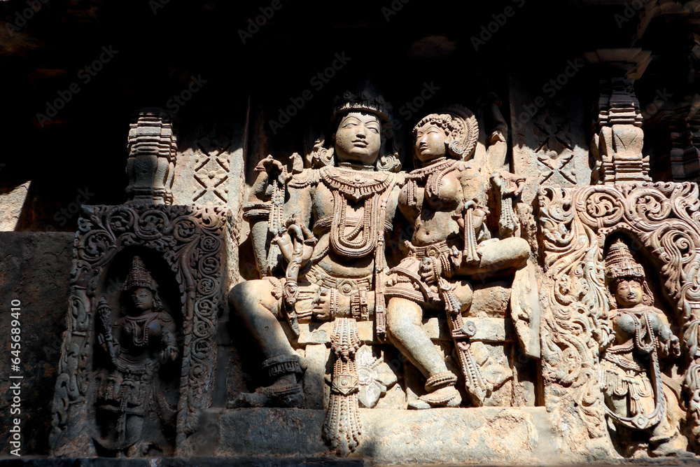 A Light and Shadow picture of Lord Shiva and Goddess Parvati where the ...