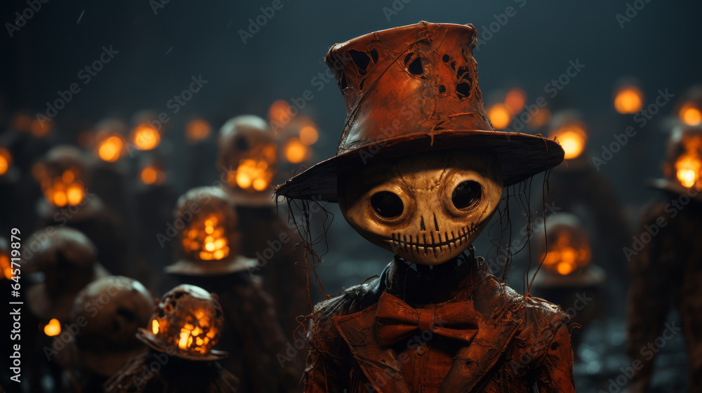 Nightmare Fuel. An ugly monster. Skull. Wearing a hat. Halloween ...