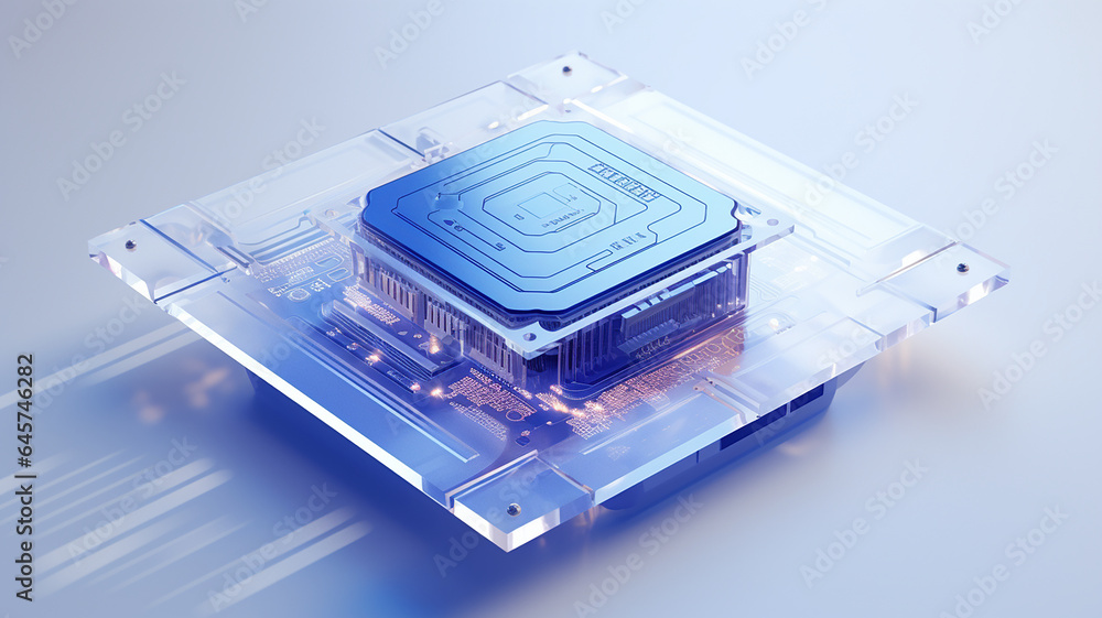 Future innovative digital Quantum Computer System network Micro Chip ...