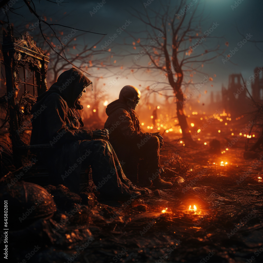 skeleton, halloween, santa muerte, skull, cemetery, witch, witch woman ...