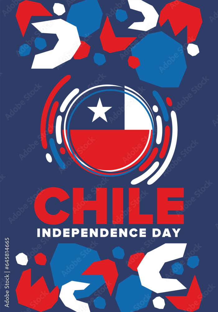 Chile Independence Day. Happy national holiday Fiestas Patrias. Freedom ...