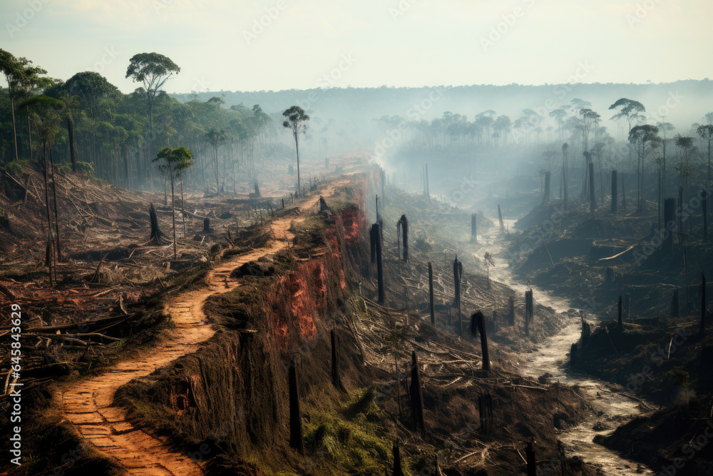 Deforestation in the Amazon rainforest, highlighting the consequences ...