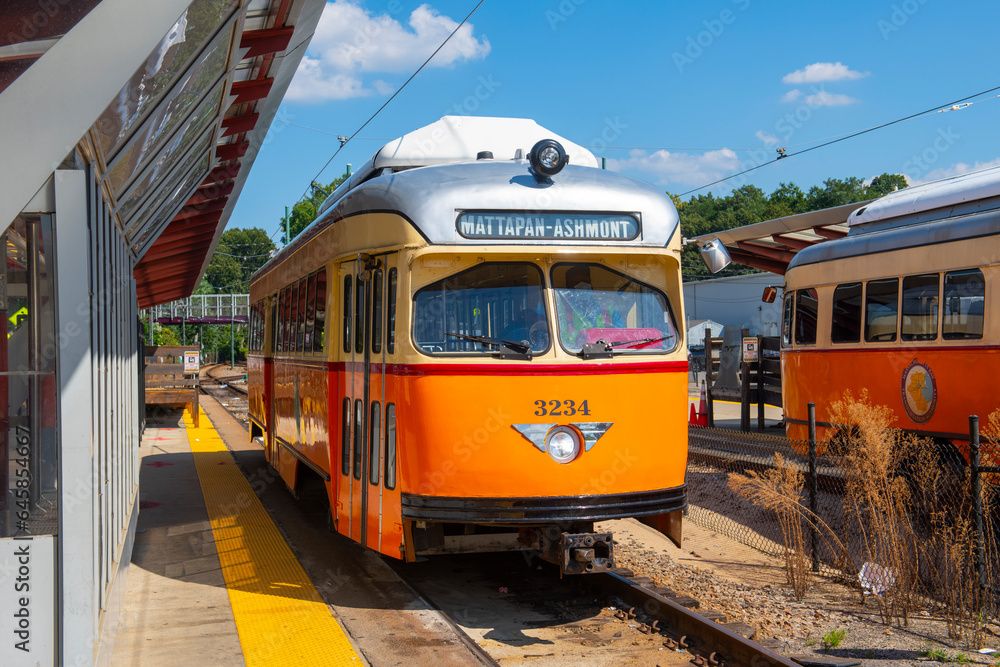 Stock-Foto „Boston MBTA Red Line Extension Ashmont - Mattapan Line PCC ...