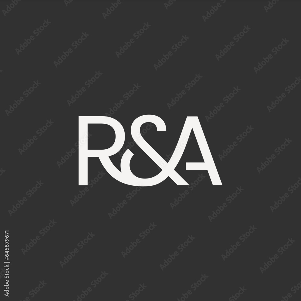 Letter R And A Logo Design Template. Alphabet letters monogram logo RSA ...