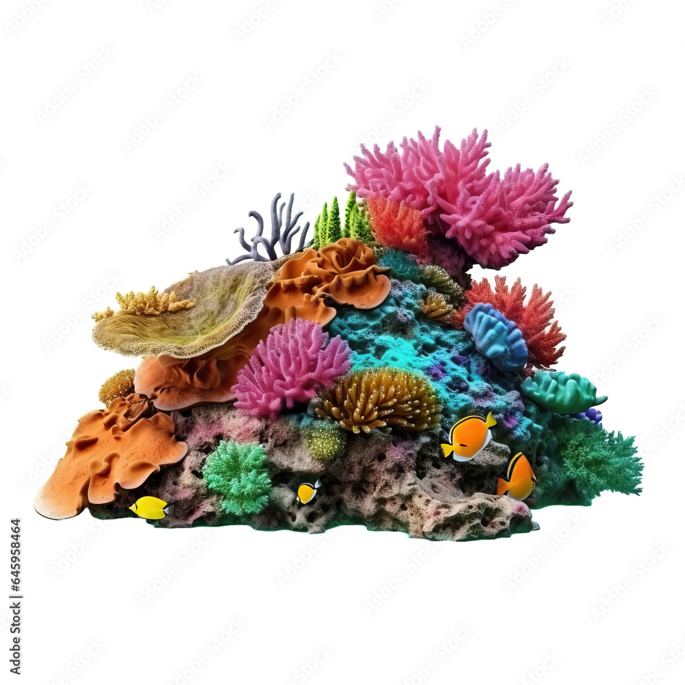 coral reef isolated PNG on transparent background cutout, generative ai ...