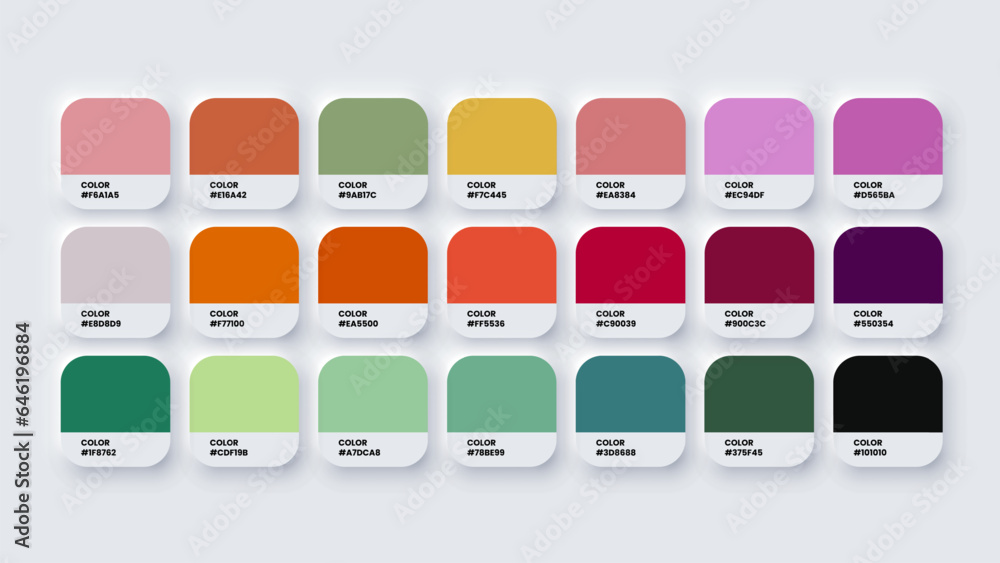 Color Palette, Procreate Color Swatches in RGB, HEX Colors, Bright ...