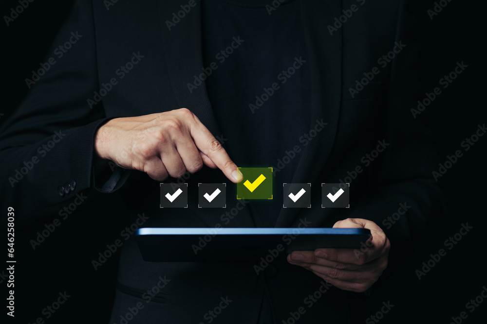 Quality assurance with checklist steps quality selection. Certification ...