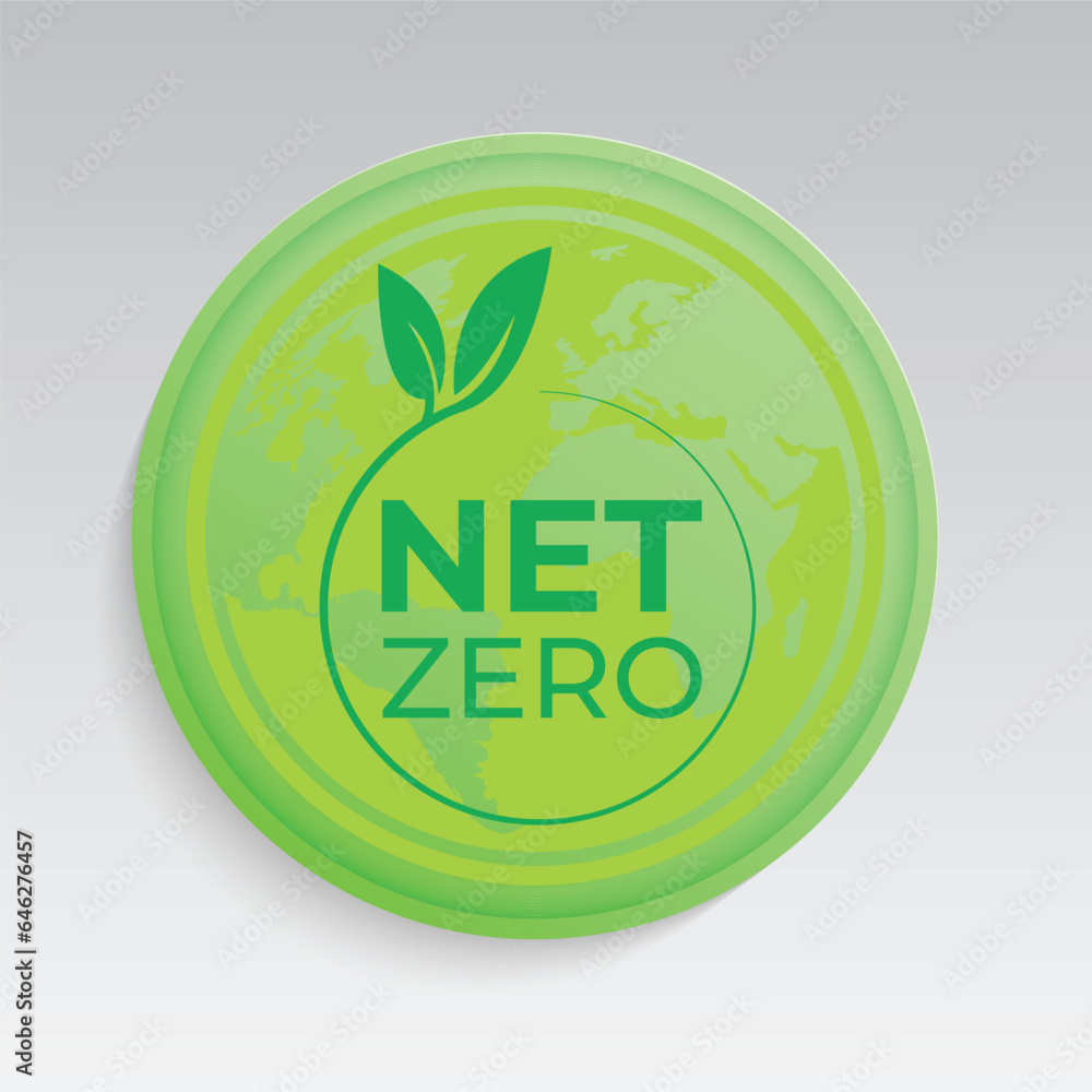 Net zero icon, CO2 net-zero emission, carbon neutral concept with world ...