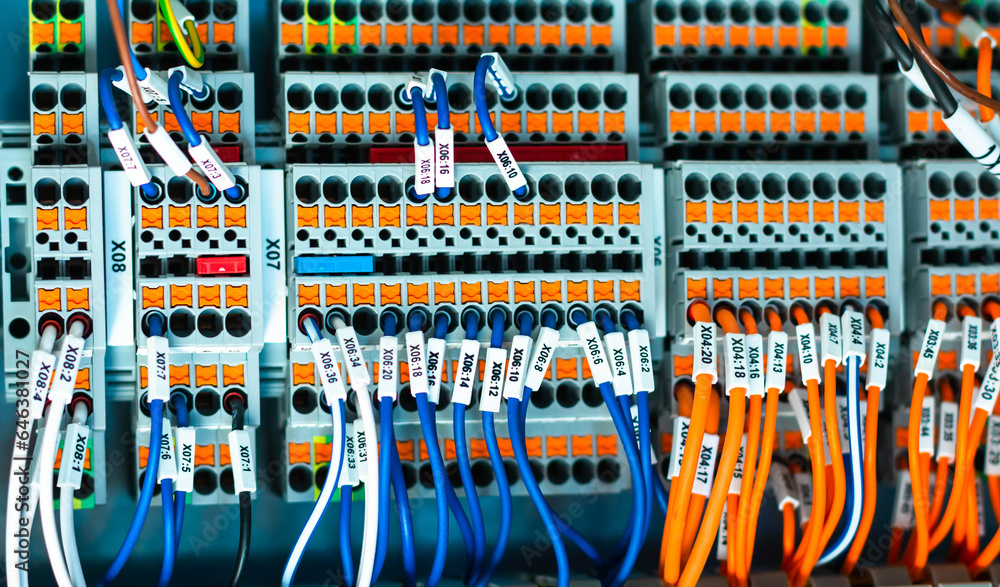 New control panel with circuit-breakers, fuses, rails, low voltage ...