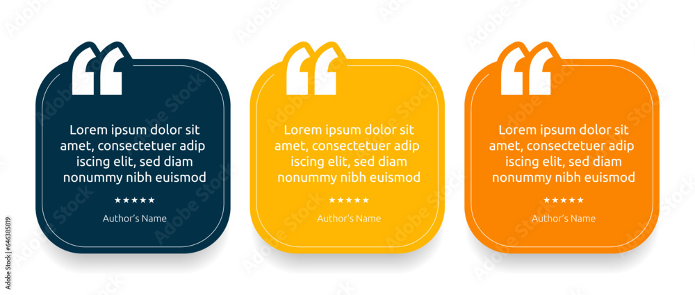 3D bubble testimonial banner, quote, infographic. Social media post ...