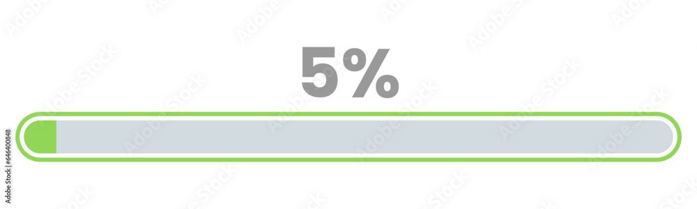 5% Loading. 5% progress bar Infographics vector, 5 Percentage ready to ...