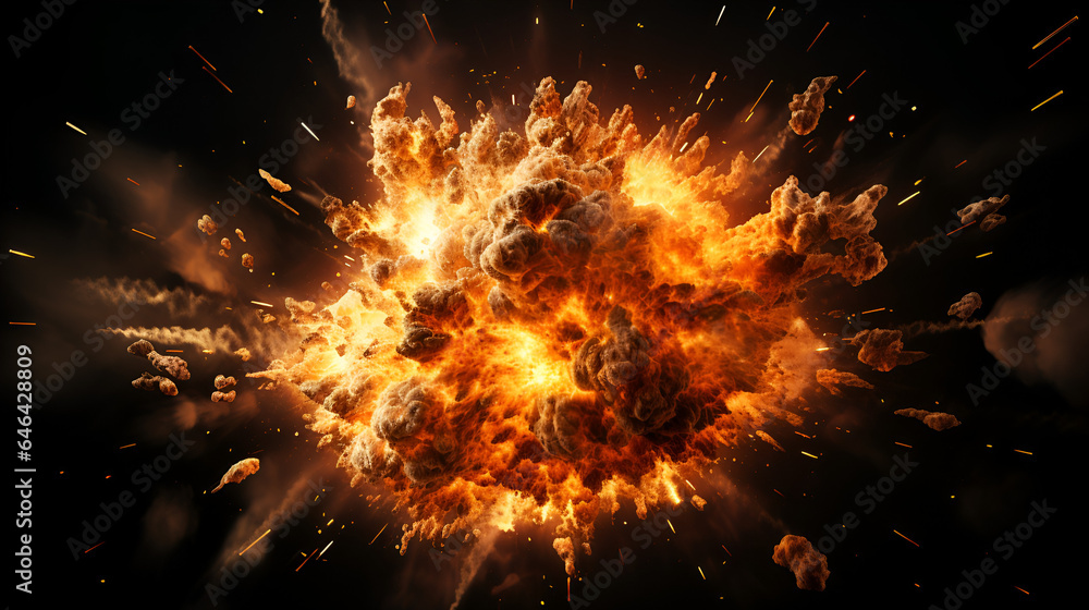 realistic explosion on transparent background Stock Photo | Adobe Stock