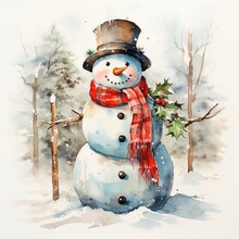 Vintage Snowmen Illustration Free Stock Photo - Public Domain Pictures