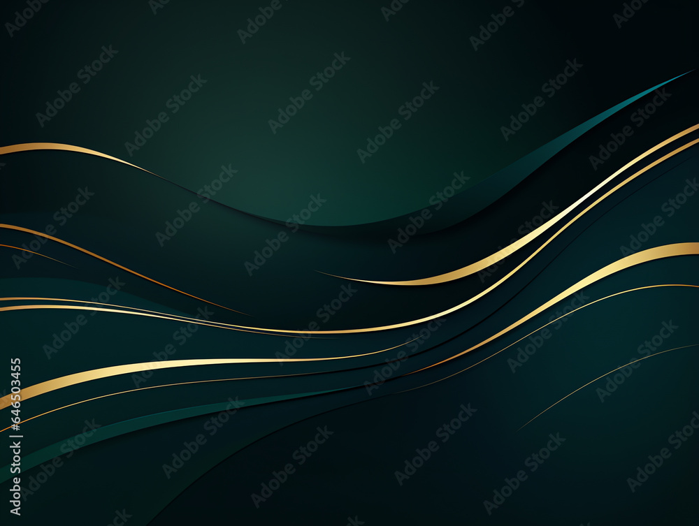 Abstract luxury invitation card background green and gold color for ...