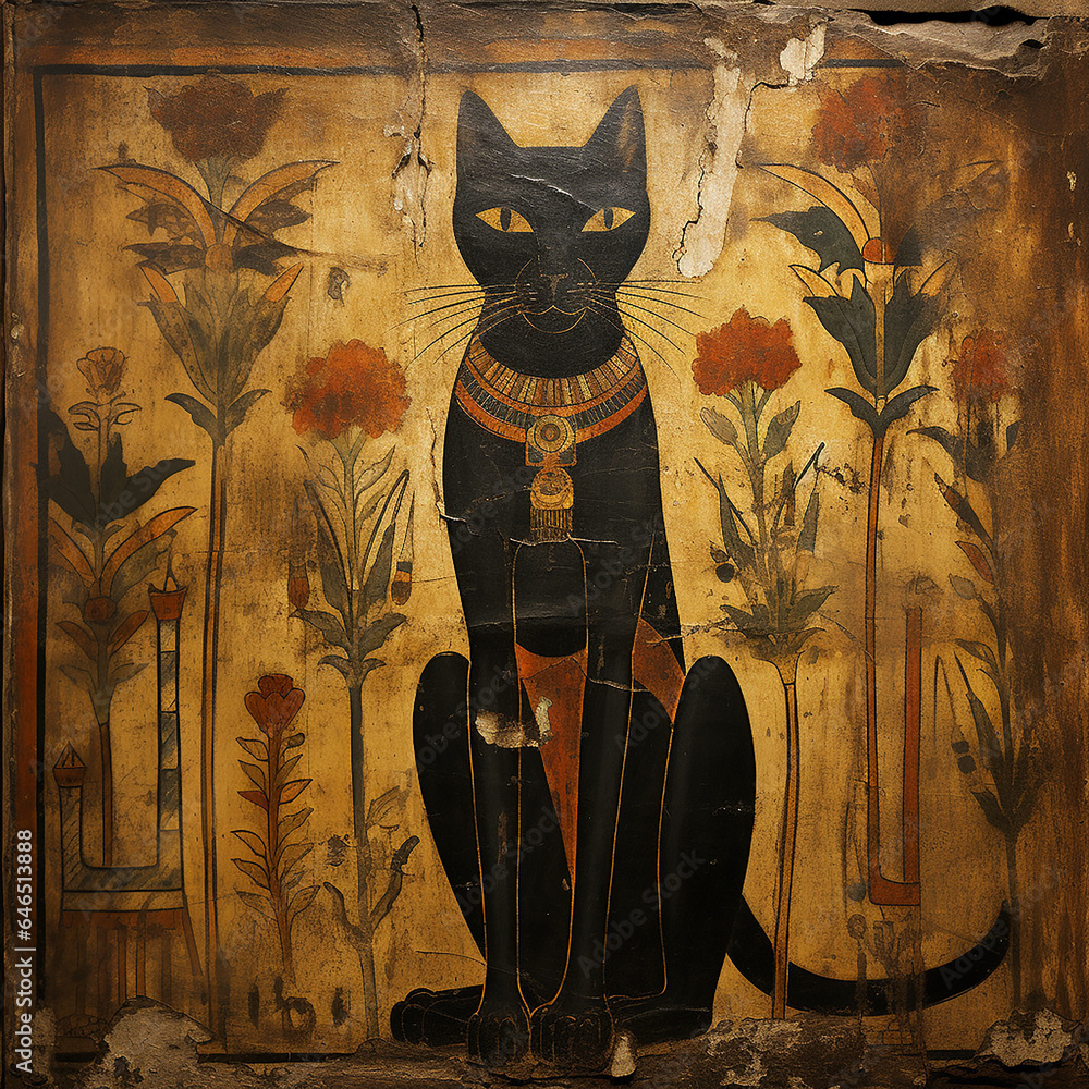 An Egyptian wall painting. Ancient Egypt. History wall painting ...