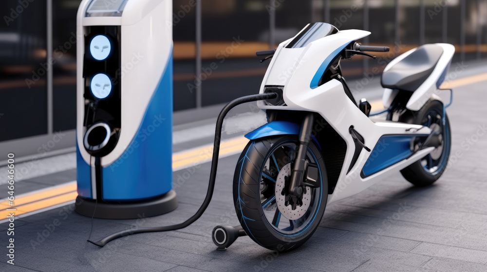 Station for electric motorcycles on city streets with energy battery ...