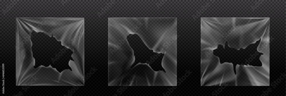 Plastic vinyl album cover wrap texture overlay frame. Torn music record ...