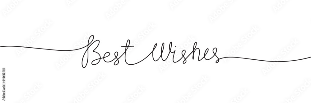 Best wishes, monoline text. One line continuous concept Christmas ...