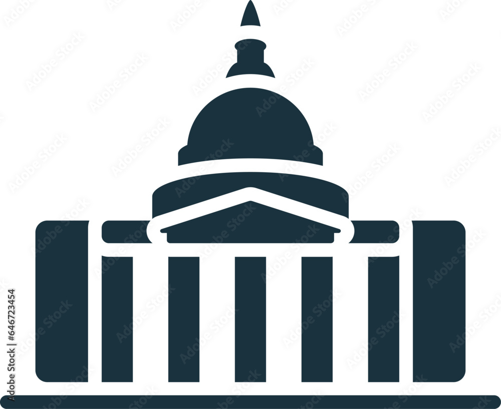 Government icon. Monochrome simple sign from freedom collection ...