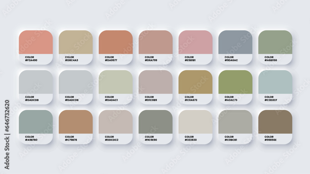 Color Palette, Color Swatches in RGB, HEX Colors, Paint Color Palette ...