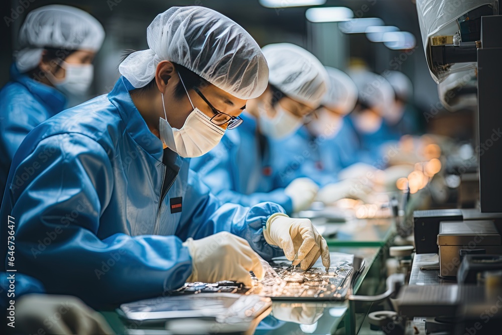 manufacturing process in a Chinese modern factory, including assembly ...