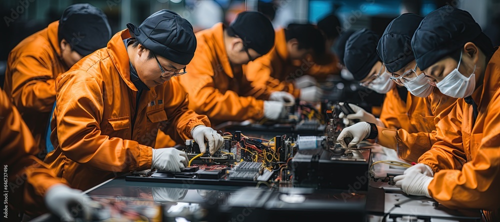 manufacturing process in a Chinese modern factory, including assembly ...