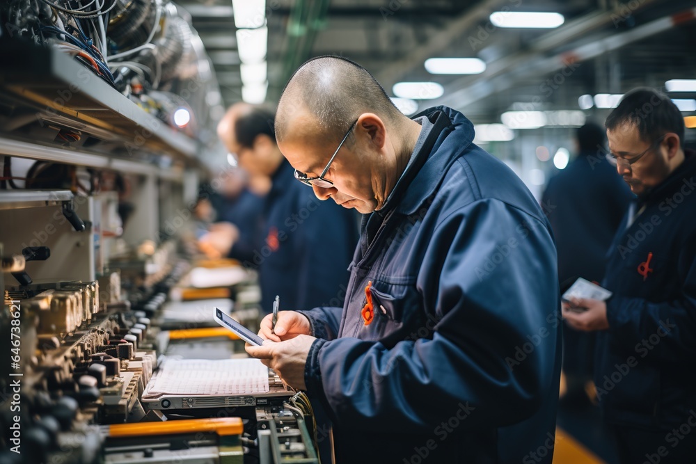 manufacturing process in a Chinese modern factory, including assembly ...