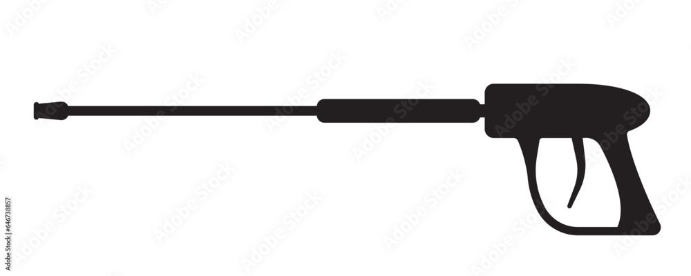 Pressure washer gun silhouette icon. Clipart image isolated on white ...