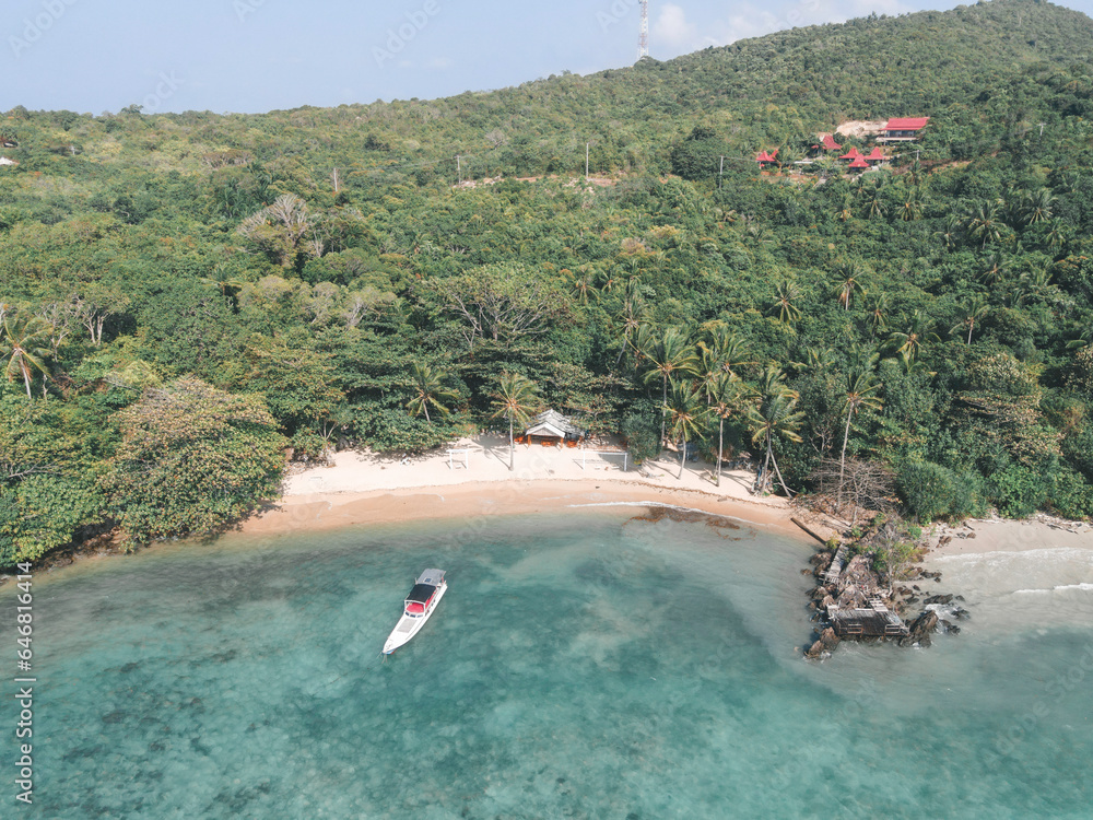 Aerial view of Kahyangan Beach in Karimunjawa Islands, Jepara ...
