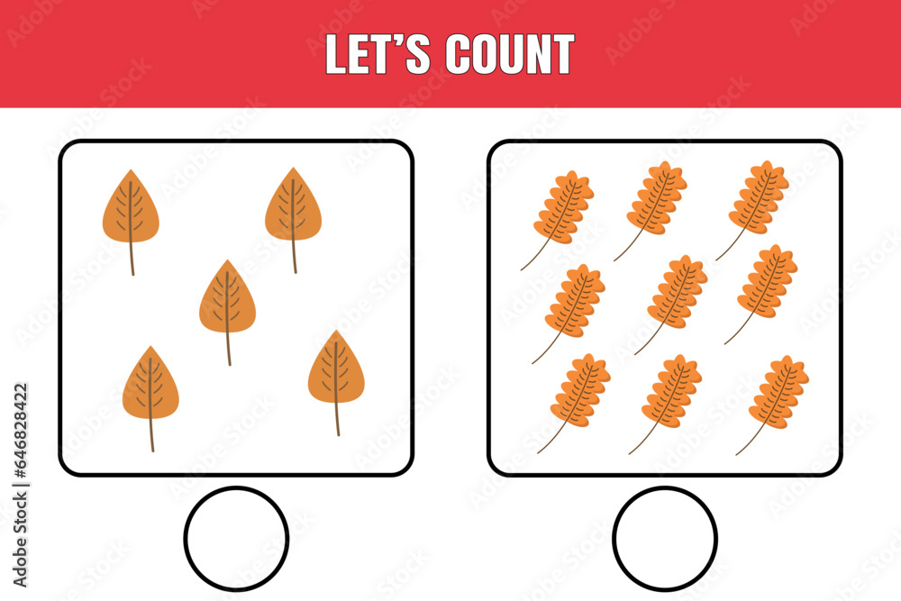 Let's count. Educational math game for kids. Printable worksheet design ...
