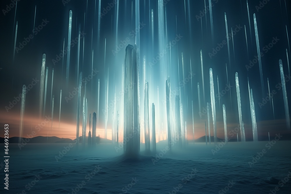 Spectacular light pillars paint the sky, a rare optical marvel, with ...