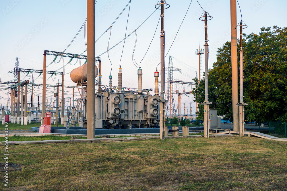 Electrical Substation: Electrical Substation, Power Lines, Transformers ...
