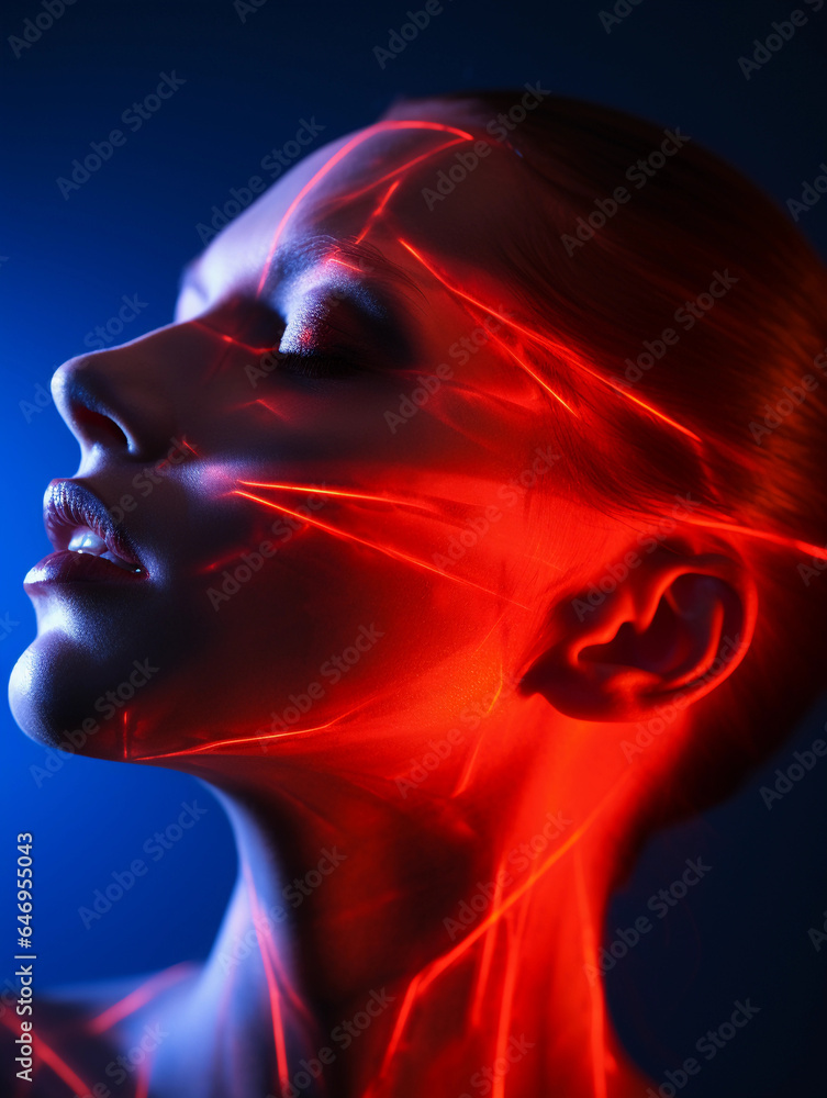 Laser hair removal in action, hyper - realistic, laser beams ...