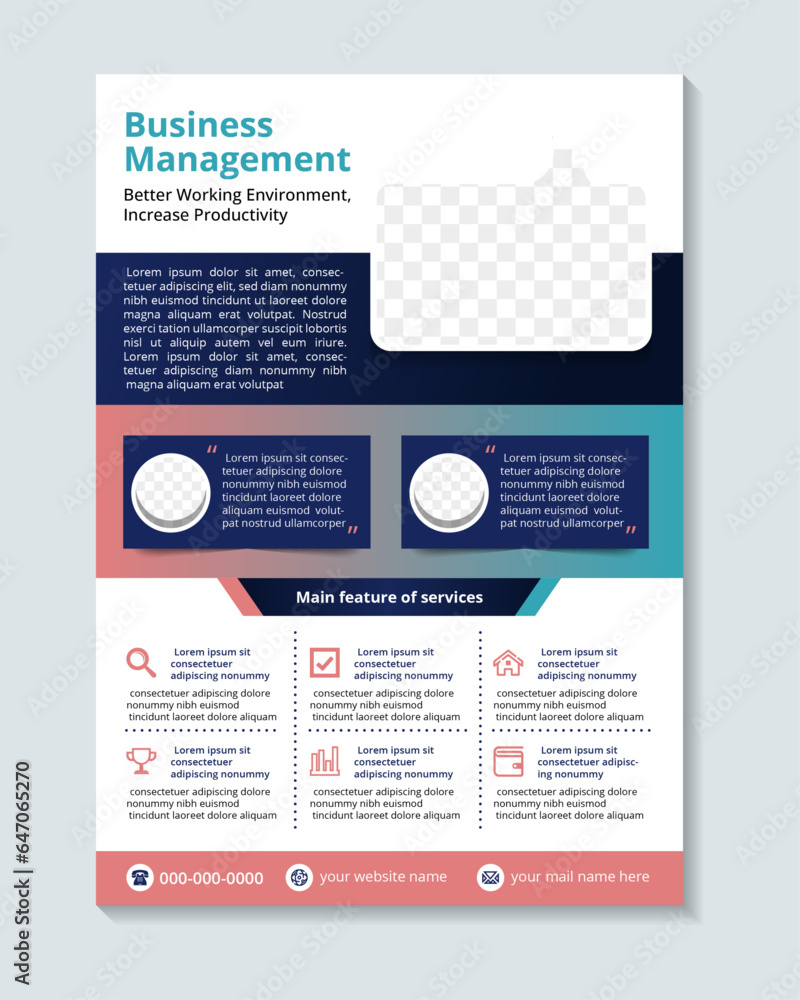 Business Management Flyer Poster Design. Layout Template, Abstract Blue ...
