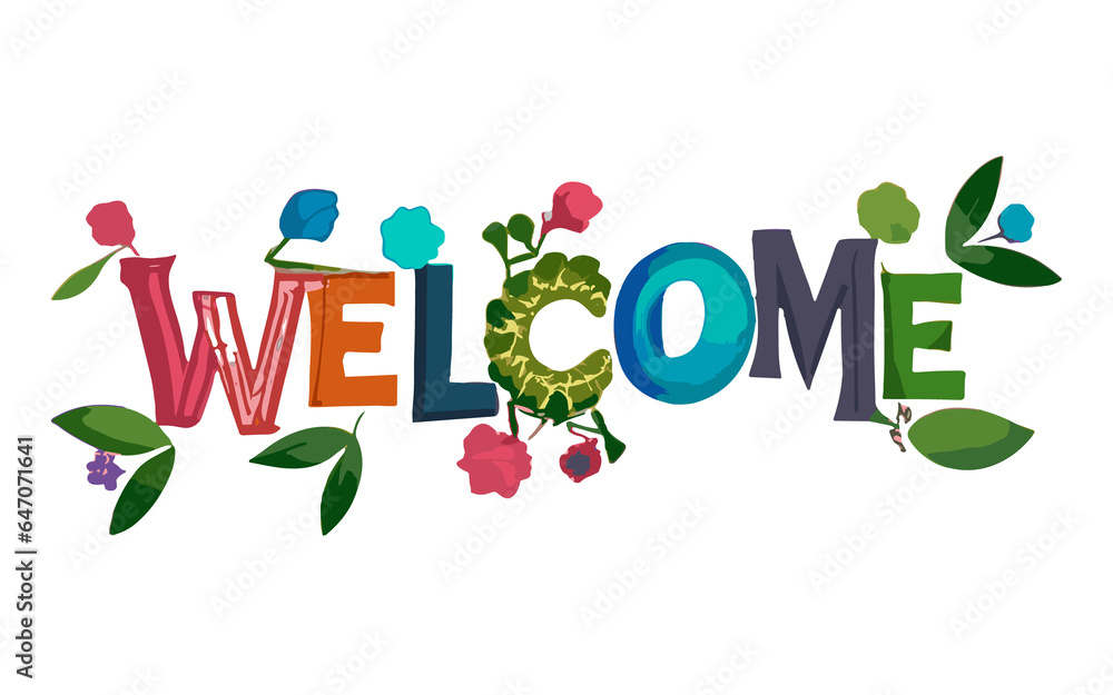 Welcome design-Transparent-PNG Stock Illustration | Adobe Stock
