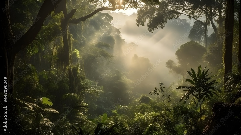 Beautiful Photography of Borneo Forest in a clear morning. Created with ...