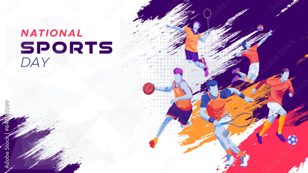 sport background, national sports day celebration concept, with ...