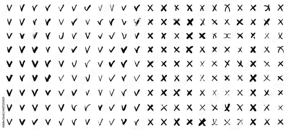 Box list tick and hand drawn sketch brush vector illustration. Check ...